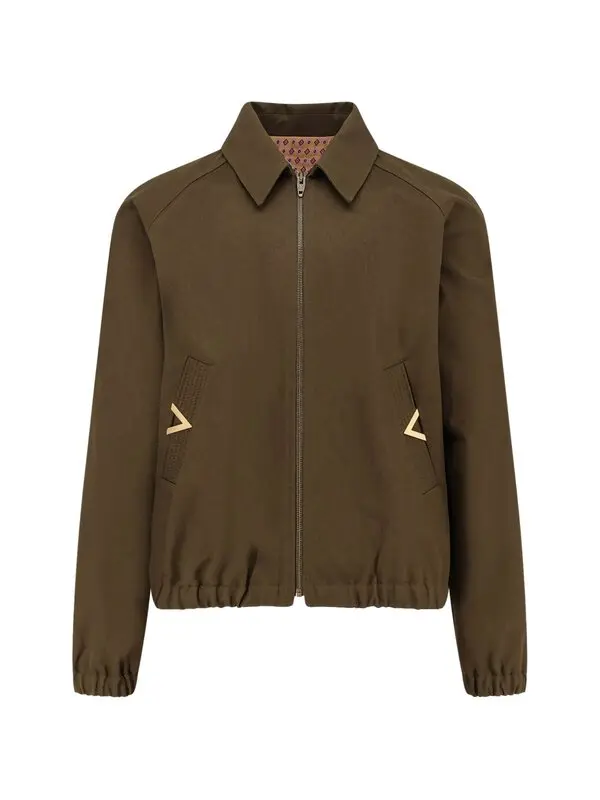 Valentino Garavani Full-zip Gabardine Blouson Jacket - Green