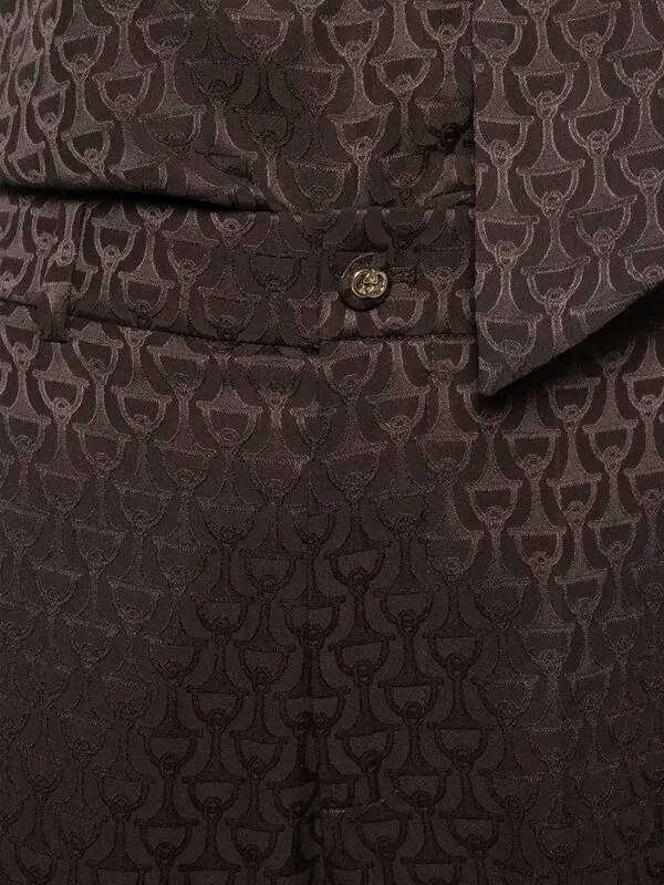 Gucci Horsebit Silk Trousers - Brown