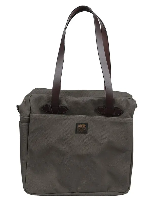 Filson Twill Tote Bag With Zipper - Green