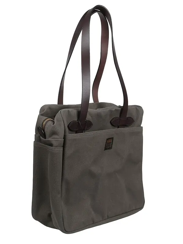 Filson Twill Tote Bag With Zipper - Green