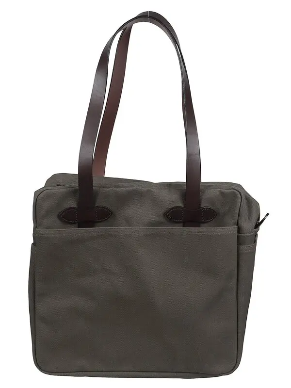 Filson Twill Tote Bag With Zipper - Green