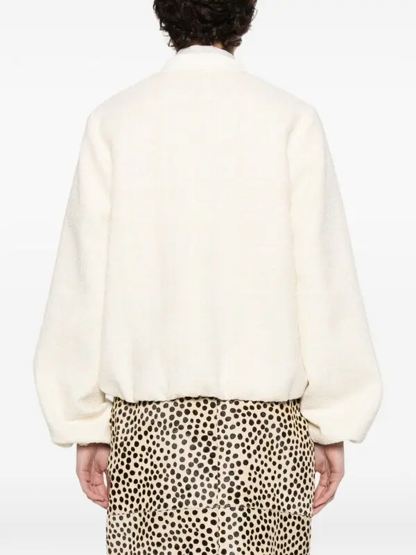Gucci Cotton Tweed Bomber Jacket - Beige