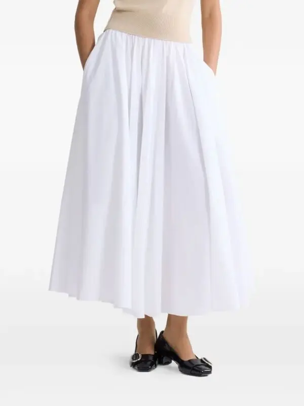 PATOU Midi Skirt With Elastic Waist - White