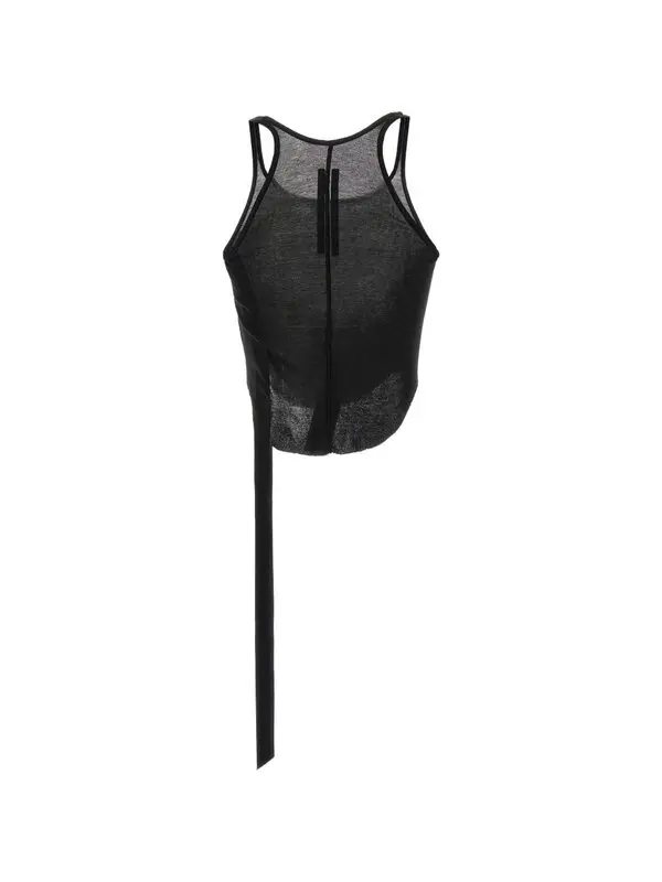 Rick Owens Cotton Cropped Top - Black