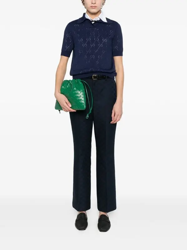 Gucci Gg Cotton And Silk Polo Shirt