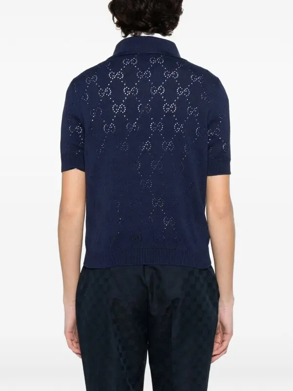 Gucci Gg Cotton And Silk Polo Shirt