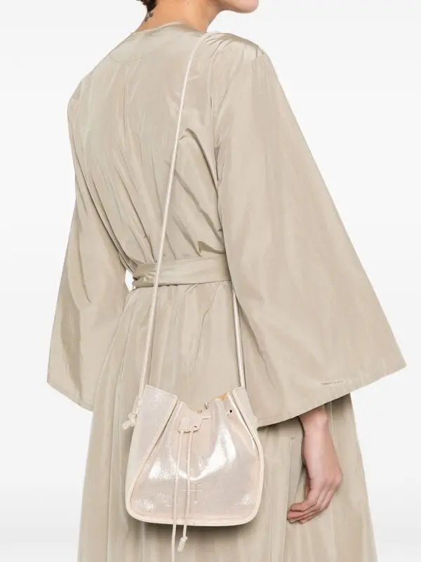 FORTE_FORTE Leather Bucket Bag - Silver