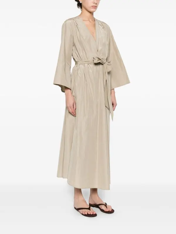 FORTE_FORTE Cotton Blend Midi Dress - Beige
