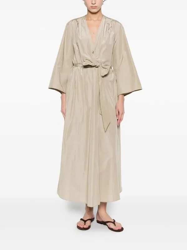 FORTE_FORTE Cotton Blend Midi Dress - Beige