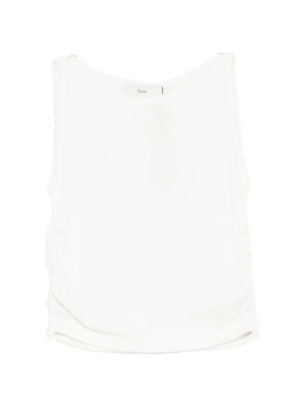 DUNST Sleeveless Round Neck Top - White