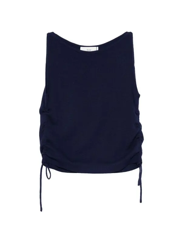 DUNST Sleeveless Top With Drawstring Detail - Blue