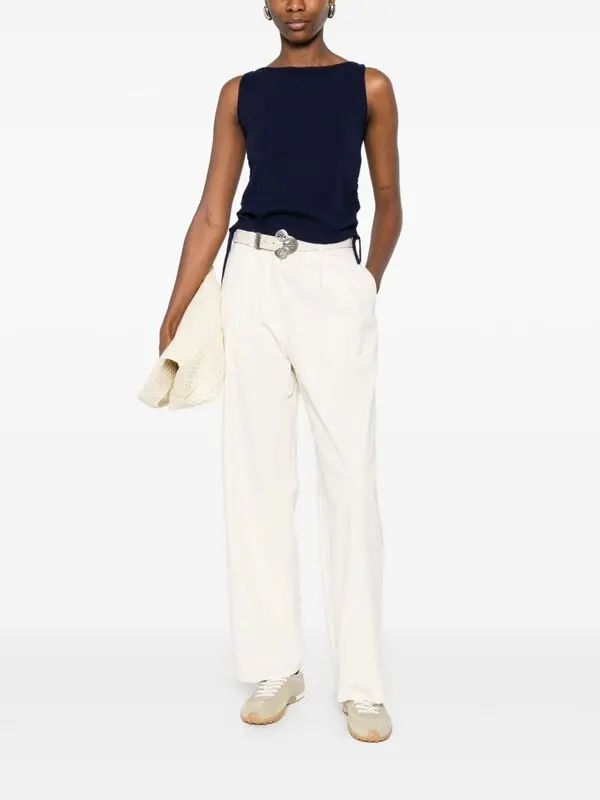 DUNST Sleeveless Top With Drawstring Detail - Blue