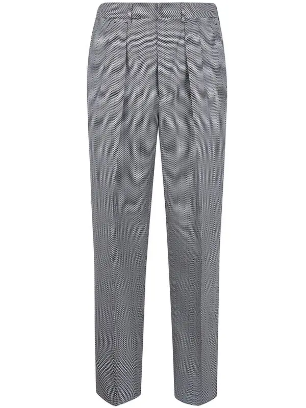 TOM FORD Jacquard Sharkskin Herringbone Pleated Pant
