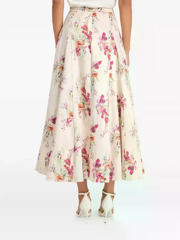 Cinq À Sept Iris Bouquet Hilda Floral Midi Skirt