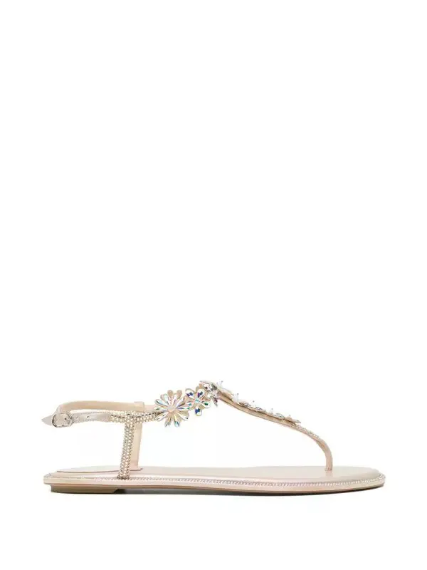 Rene Caovilla Eva Embellished Sandals - Neutrals