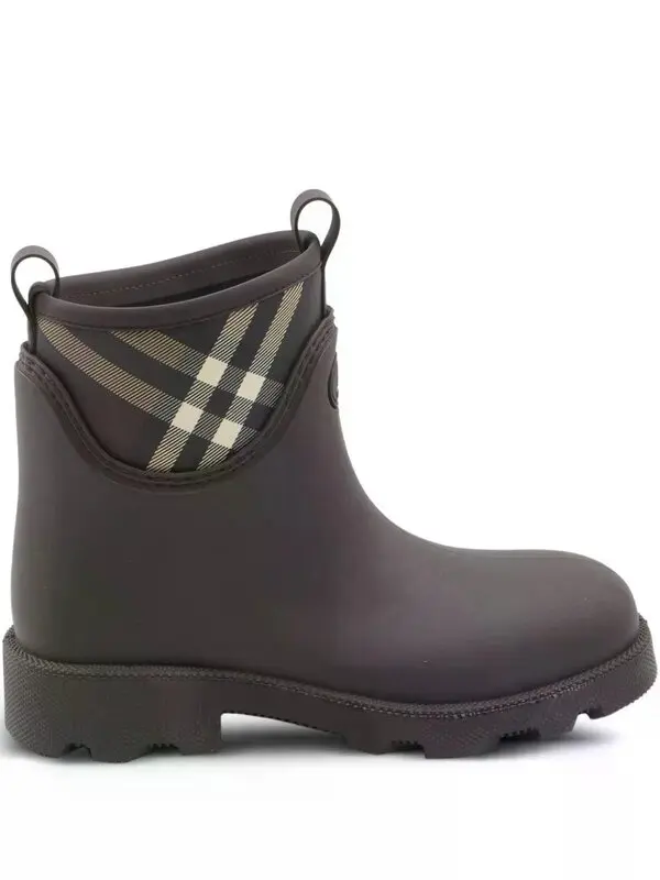 Burberry 35mm Check-pattern Pull-tabs Ankle Boots - Brown