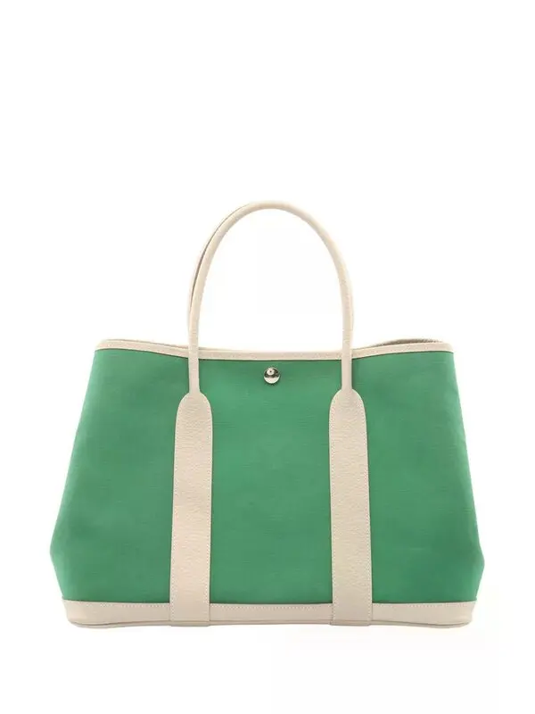 Hermès 2016 Toile And Vache Garden Party Pm Tote Bag - Green