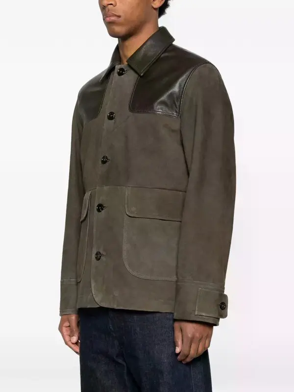 Paul Smith Leather Jacket With Pockets