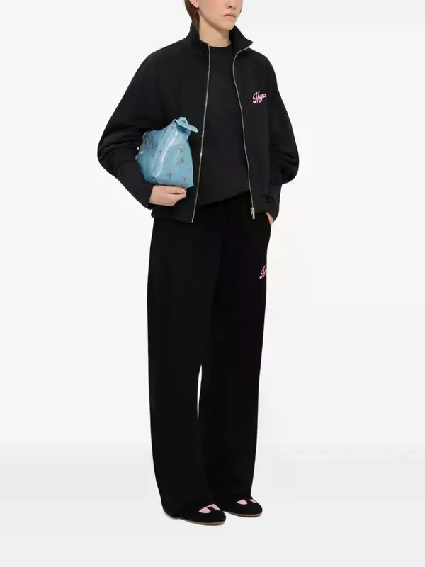 MSGM Logo Embroidered Track Pants - Black