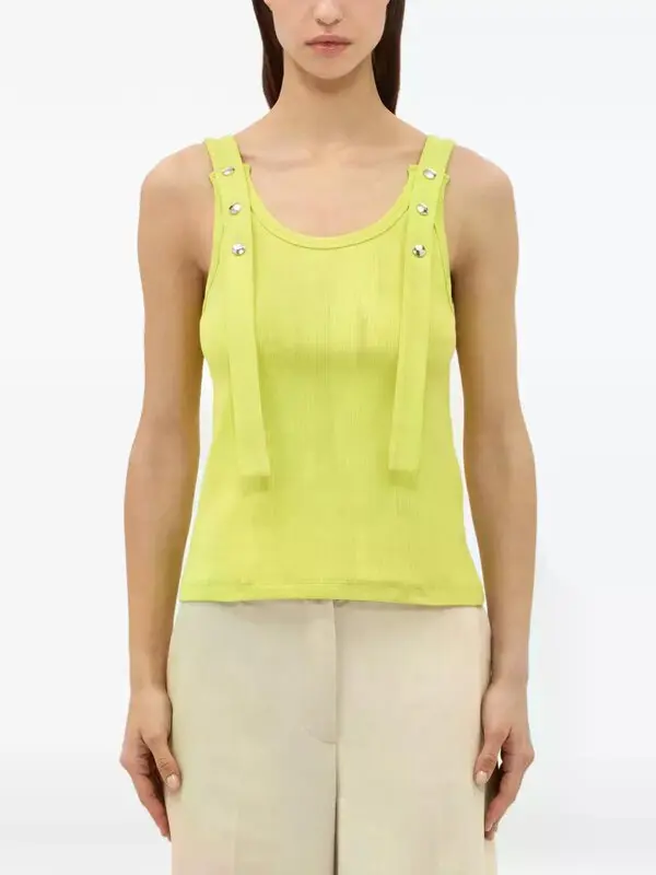 MSGM Tie Strap Top With Pearl Embellishments - Yellow