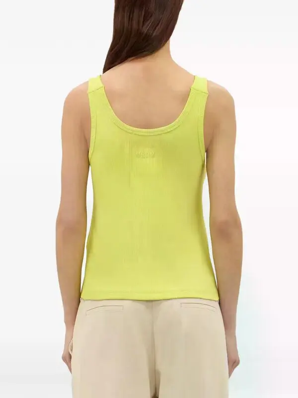 MSGM Tie Strap Top With Pearl Embellishments - Yellow