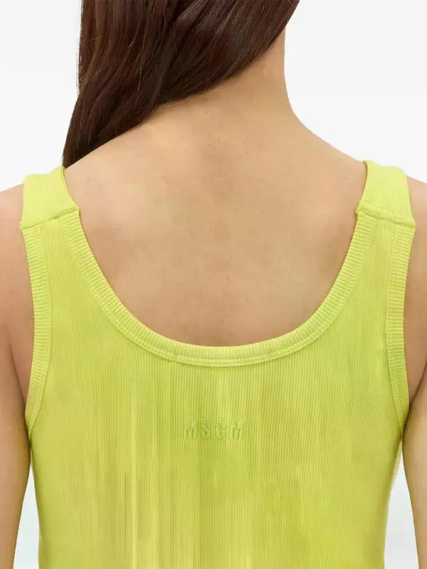 MSGM Tie Strap Top With Pearl Embellishments - Yellow
