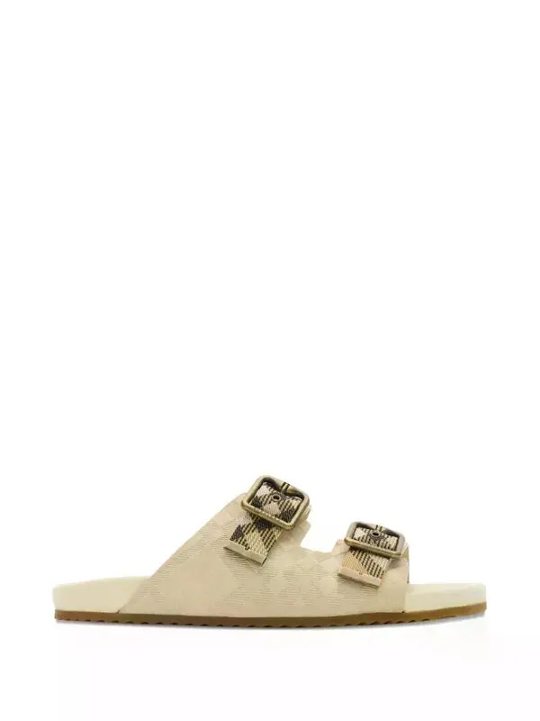 Burberry Check Embossed Strap Sandals - Neutrals