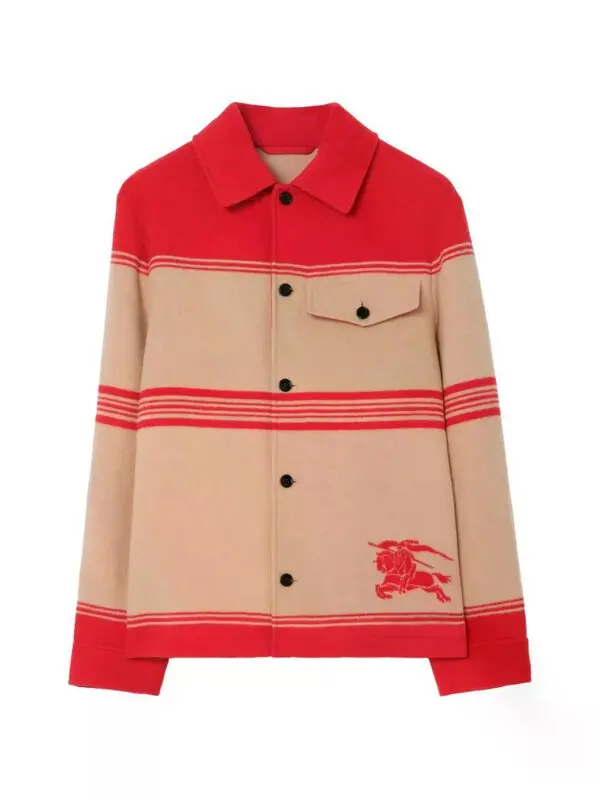Burberry Striped Equestrian Knight Jacket - Neutrals