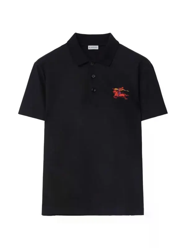 Burberry Ekd Cotton Polo Shirt - Black