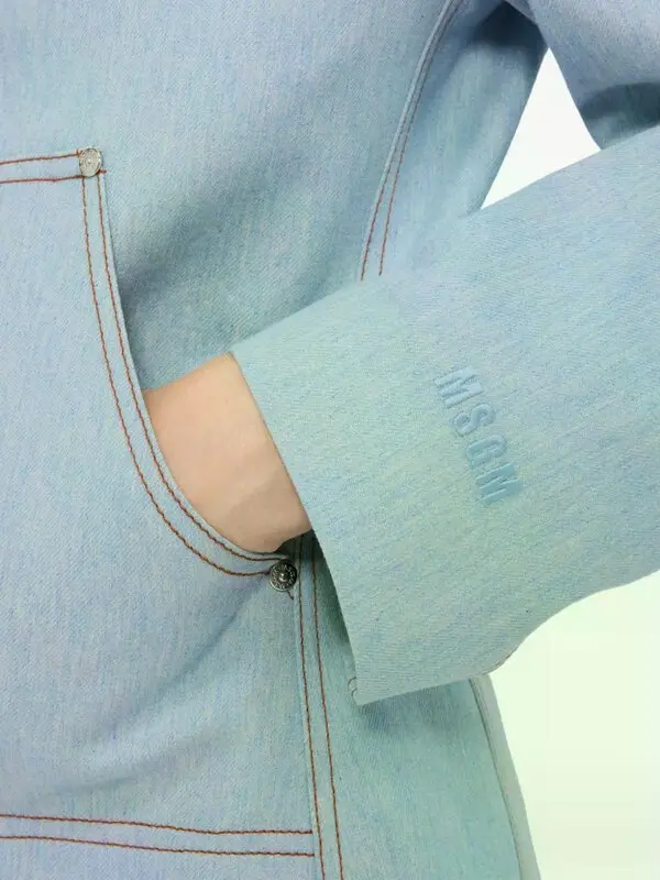MSGM Topstitch Pocket Denim Jacket