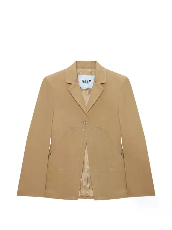 MSGM Button-fastening Blazer - Neutrals