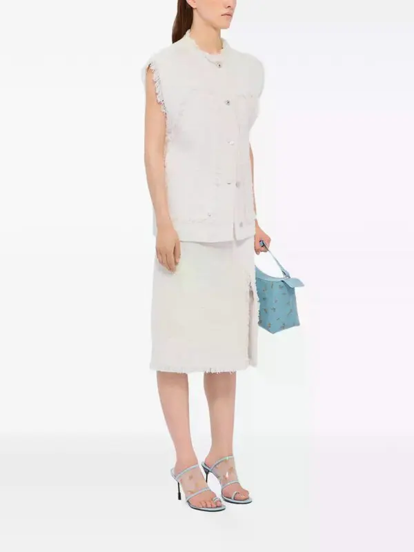 MSGM Frayed Buttoned Vest - Neutrals