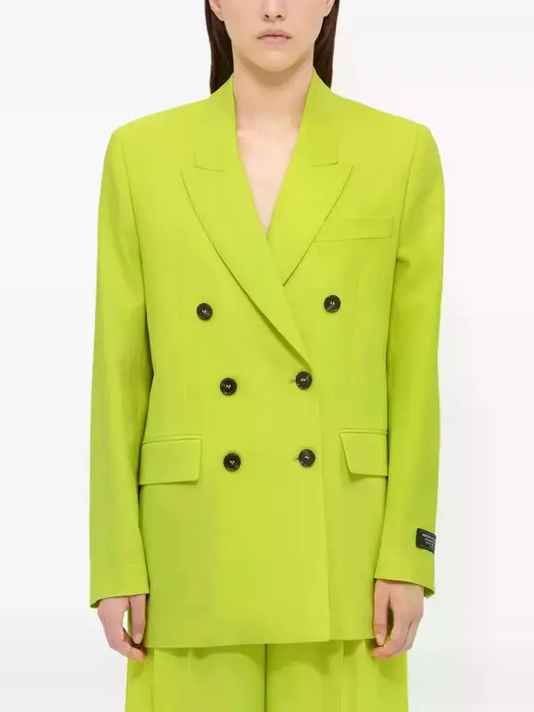 MSGM Buttoned Double-breasted Blazer - Green
