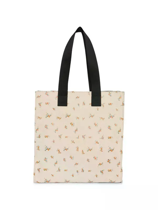 MSGM Floral-pattern Tote Bag - Neutrals