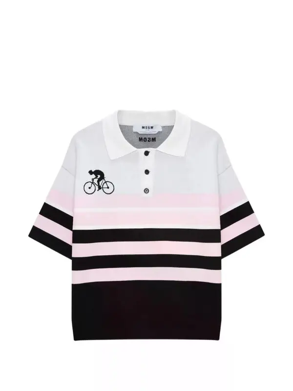 MSGM Striped Polo Shirt