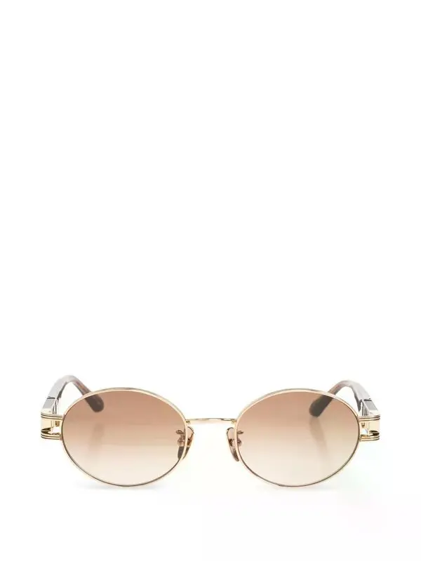 Linda Farrow Phoebe Oval-frame Sunglasses - Brown