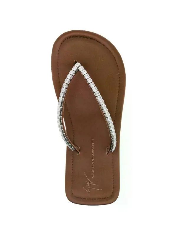 GIUSEPPE ZANOTTI Sandals With Crystal Embellishment - Brown
