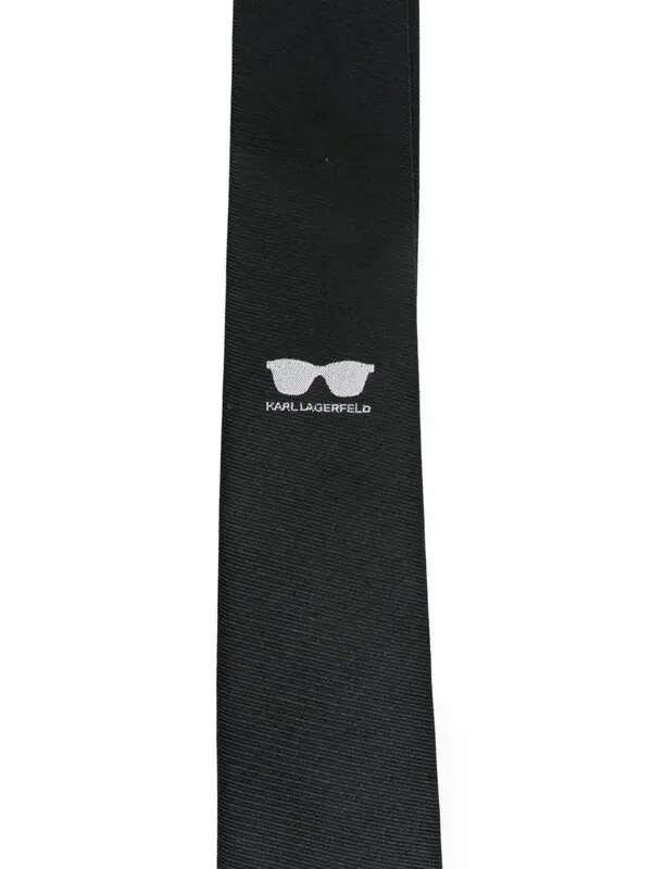 Karl Lagerfeld Logo Detail Neck Tie - Black