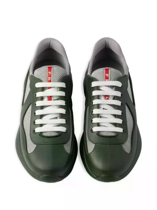 Prada America's Cup Soft Fabric Sneakers - Green