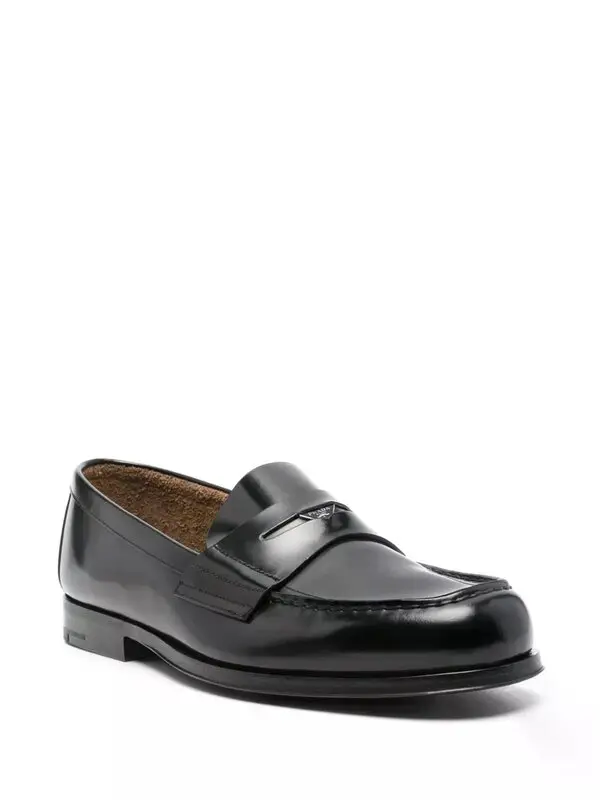 Prada Triangle Logo Loafers - Black