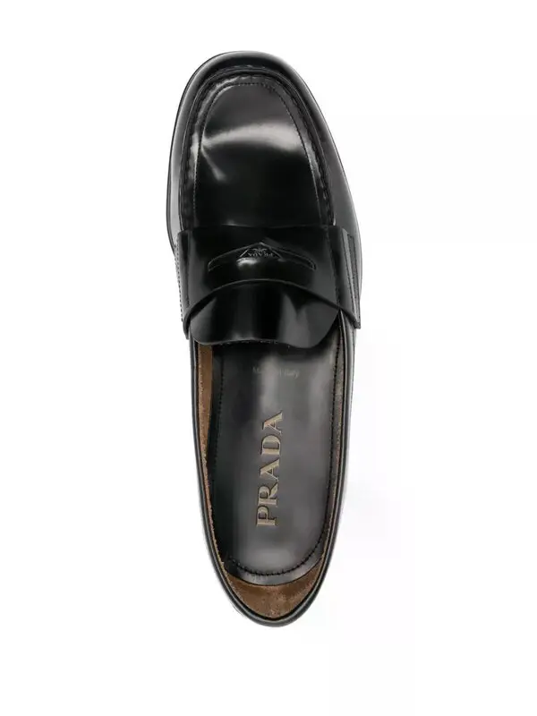 Prada Triangle Logo Loafers - Black