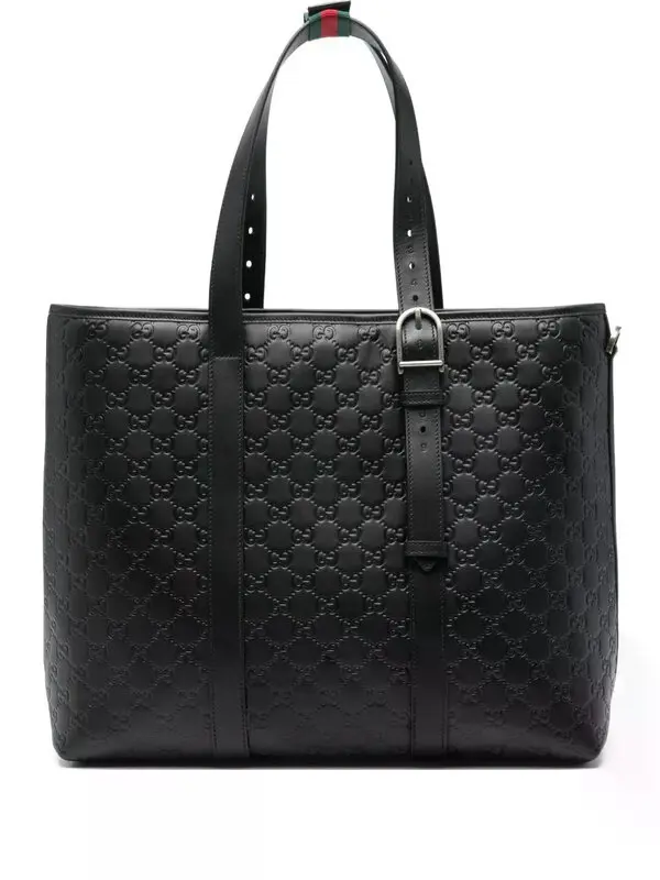 Gucci Gg Embossed Tote Bag - Black