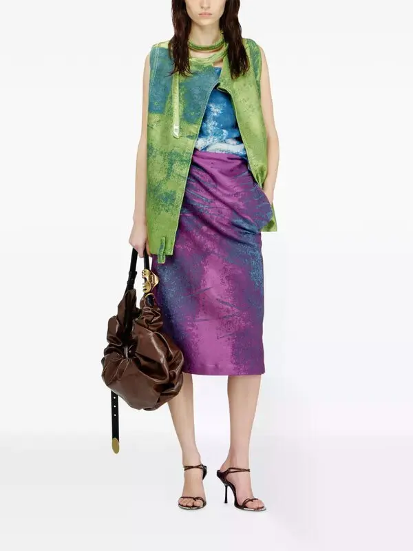 DIESEL® Midi Skirt With Logo Detail