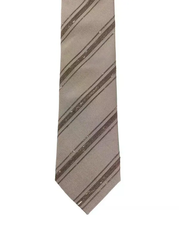 Brunello Cucinelli Striped Neck Tie - Neutrals