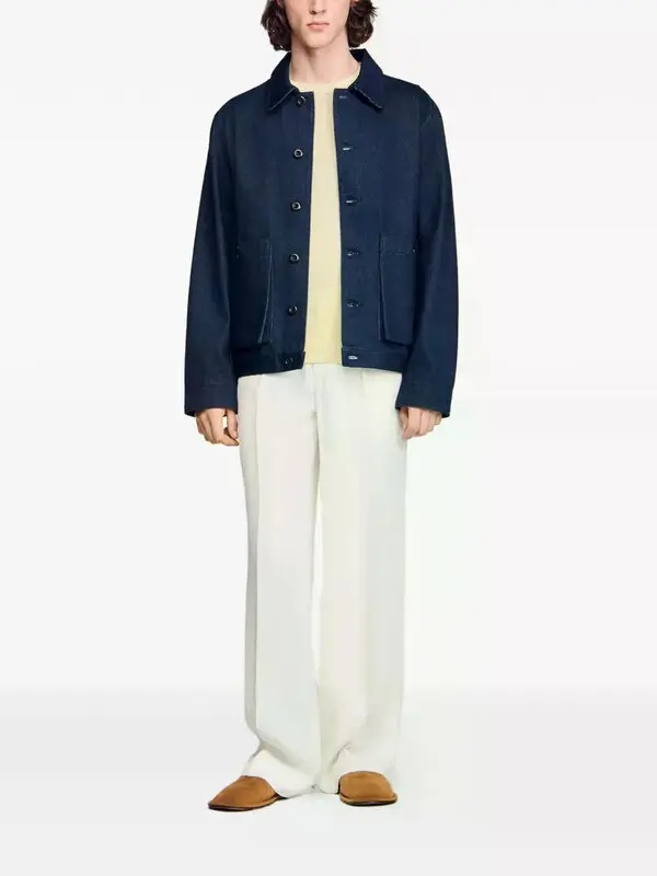 Sandro Denim Worker Jacket - Blue