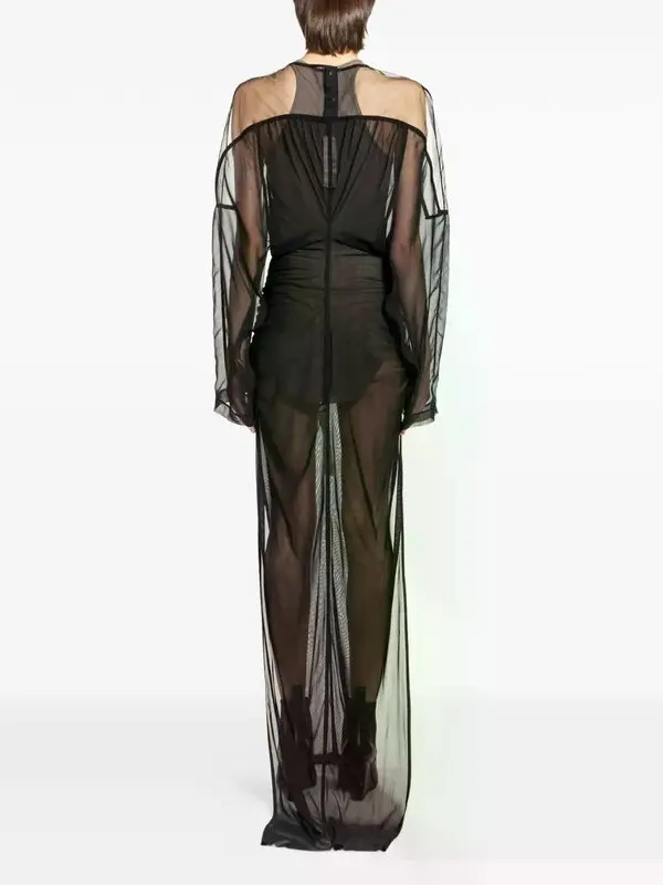 Rick Owens Temple Collage Boat-neck Maxi Dress