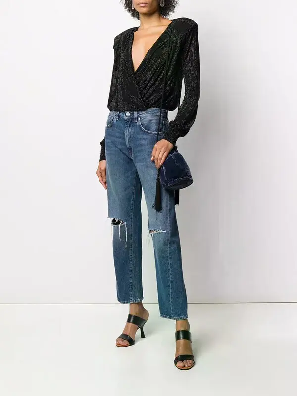 Philipp Plein Crystal-embellished Wrap Bodysuit