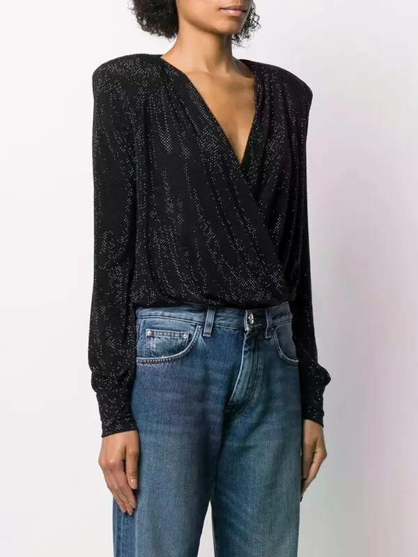 Philipp Plein Crystal-embellished Wrap Bodysuit