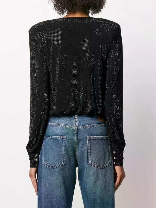 Philipp Plein Crystal-embellished Wrap Bodysuit