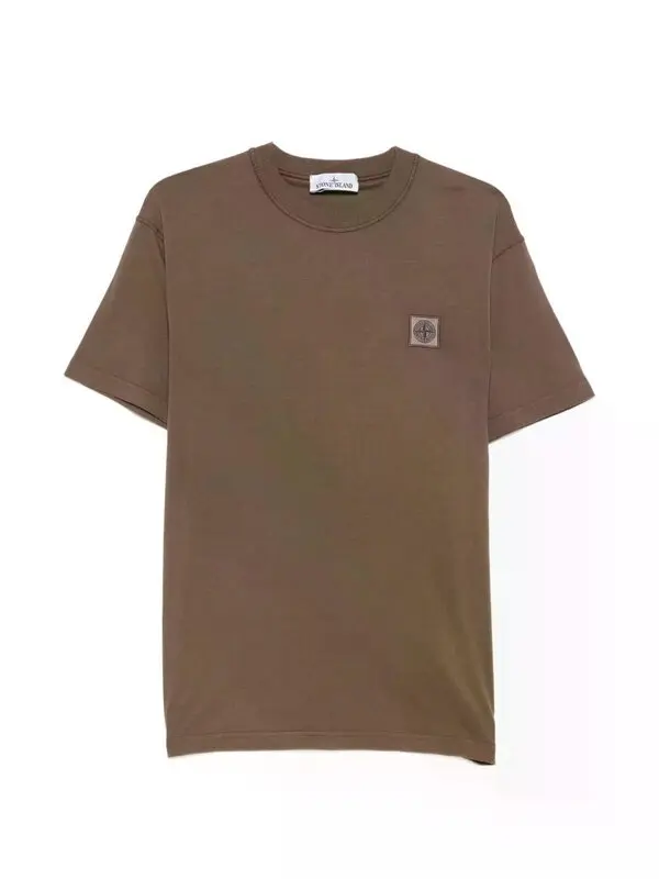 Stone Island Logo-patch T-shirt - Brown